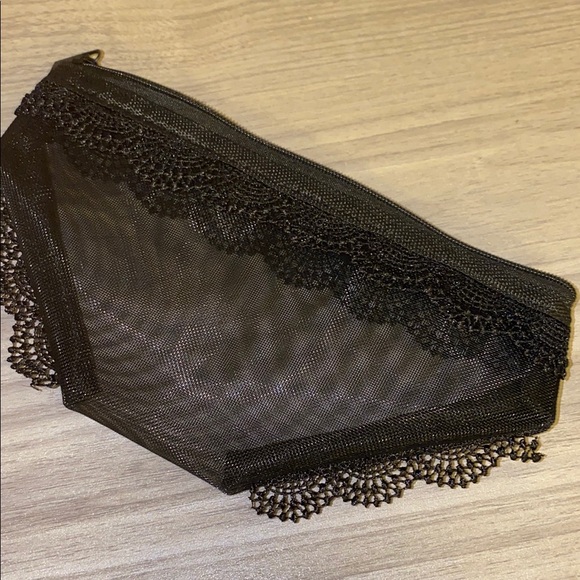 Bags | Elegant Black Lace Cosmetic Pouch New | Poshmark